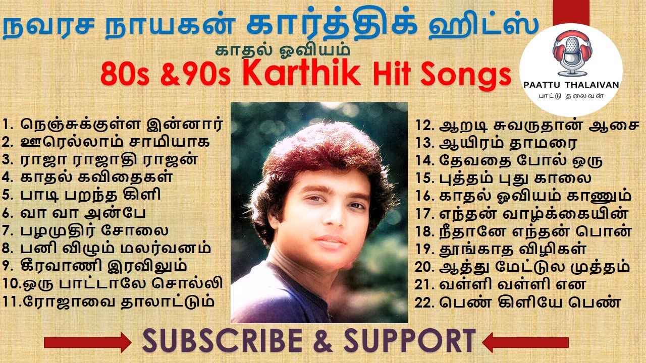 Melodies of Navarasa Nayagan Karthik | Tamil 80s 90s Hit Songs ...