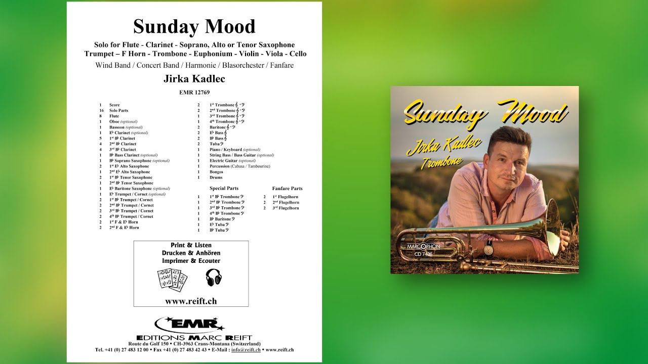 Jirka Kadlec: Sunday Mood - Editions Marc Reift - for Concert Band ...