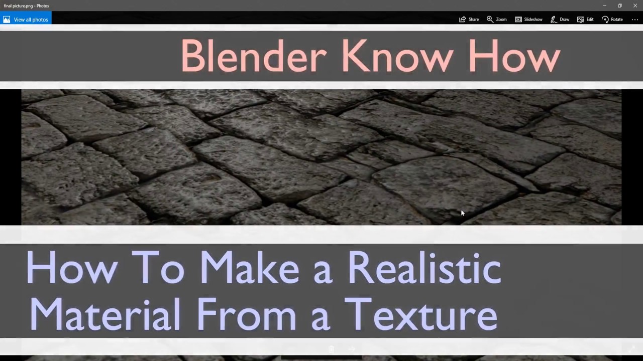 How to make a realistic material from a texture (mapping) in blender 2. ...