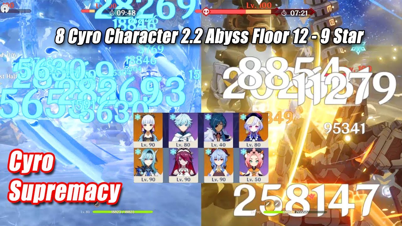 Genshin Impact - 8 Cyro Character 2.2 Abyss Floor 12 - 9 Star - Cyro ...