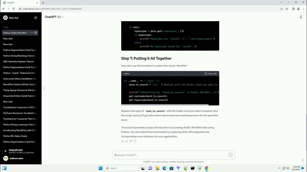 arabic wordnet python - YouTube