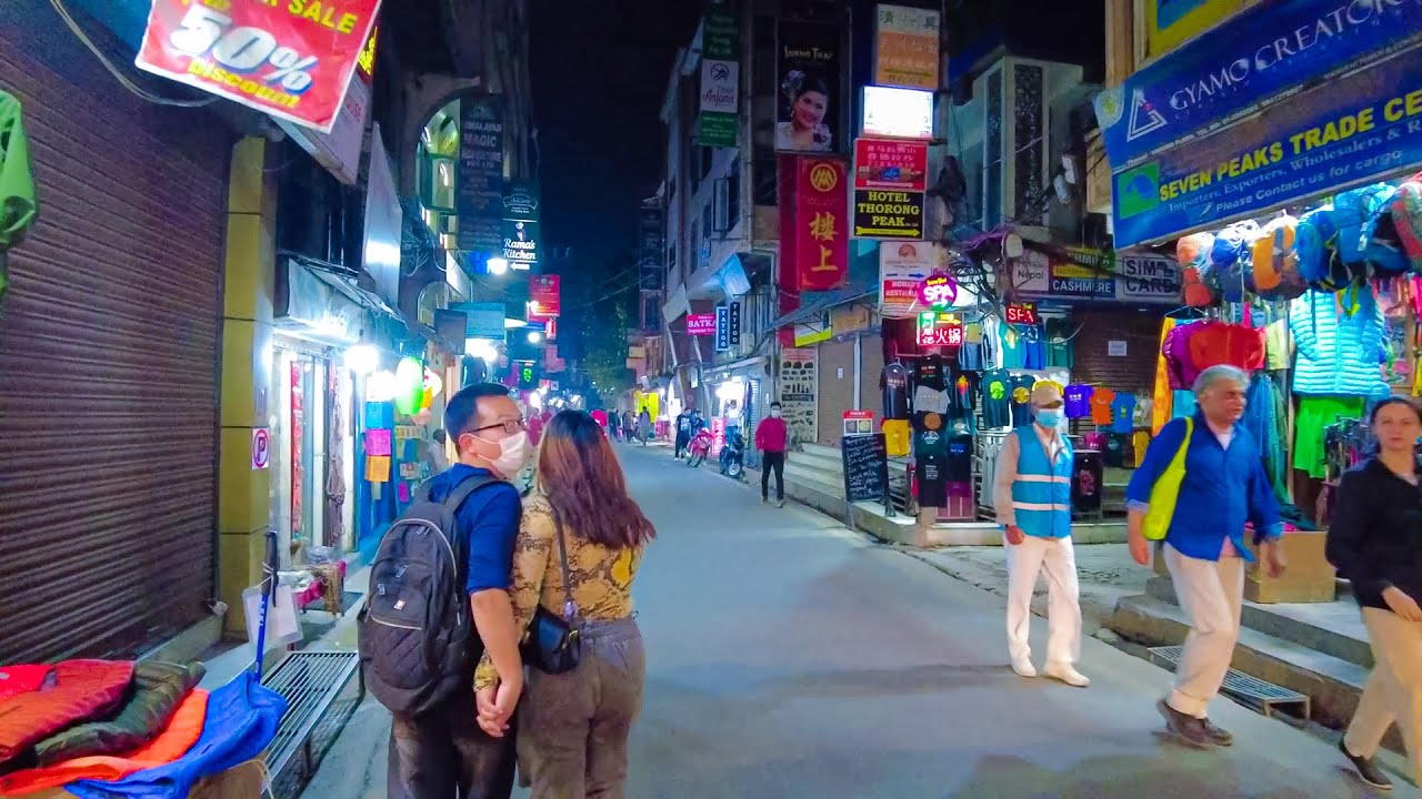 Nightlife in Thamel, Kathmandu | Night Walk Thamel |City Walking Tour ...
