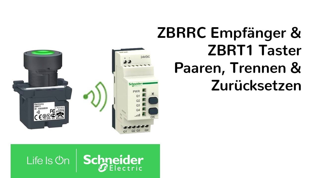 ZBRRC Empfänger & ZBRT1 Taster paaren, trennen und zurücksetzen ...