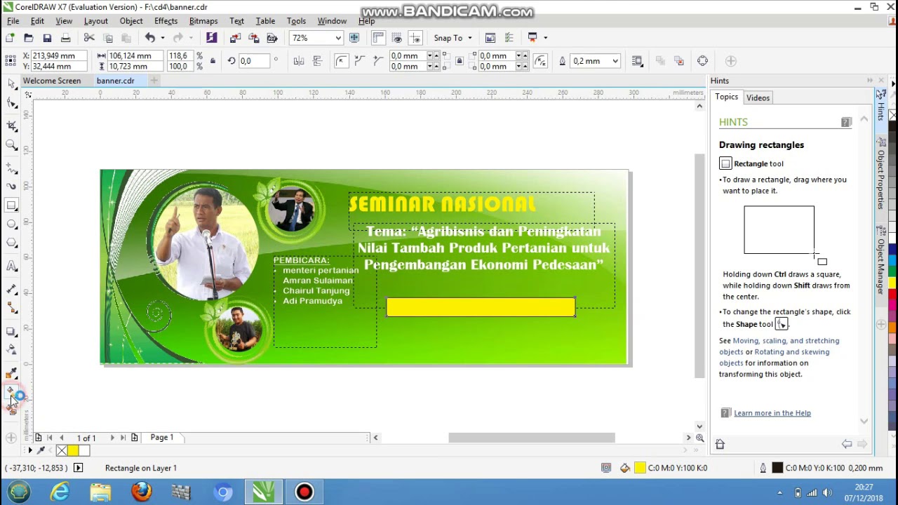 Membuat banner di corel draw X7 - YouTube