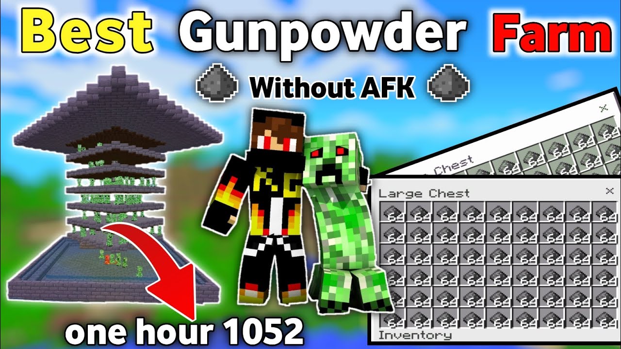 Best + Easy Gunpowder Farm in Minecraft 1.19🔥 || Work on (pocket and ...