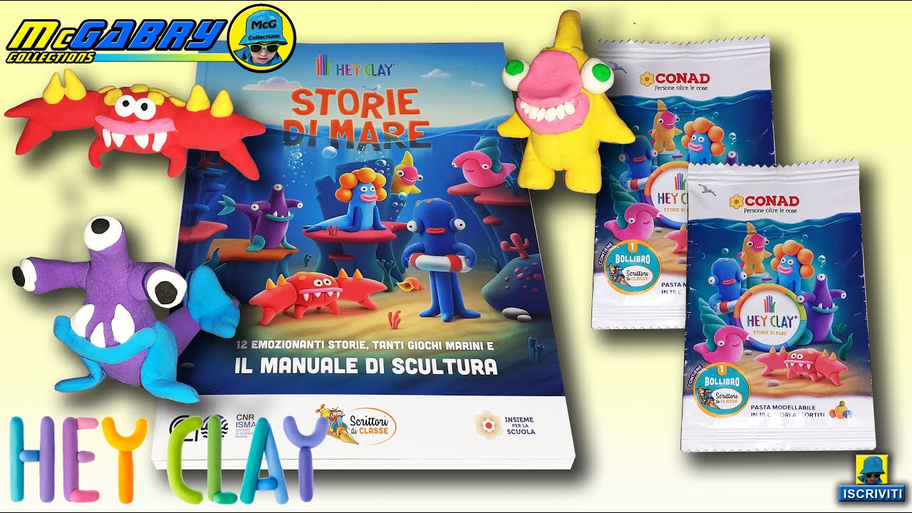 HEY CLAY STORIE DI MARE CONAD 2023-UNBOXING BUSTINE PASTA MODELLABILE ...