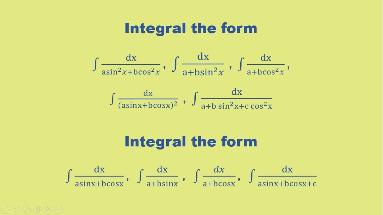 Indefinite Integral of Important Trigonometric form | Class 12 | JEE ...