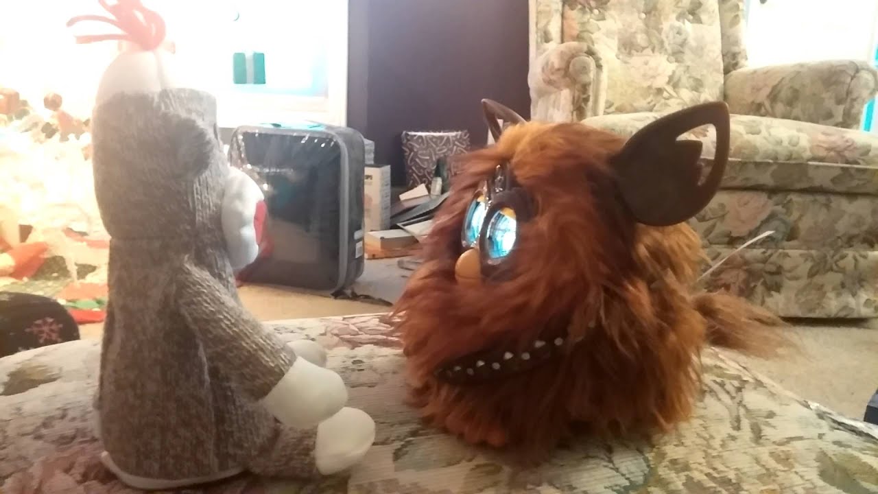 Furbacca vs talking sock monkey - YouTube