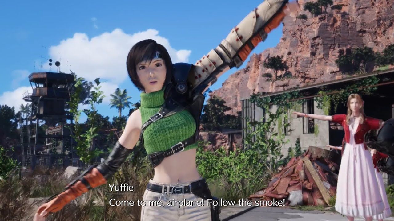 Yuffie's dance calls Cid plane, everyone first time meet with Cid ...