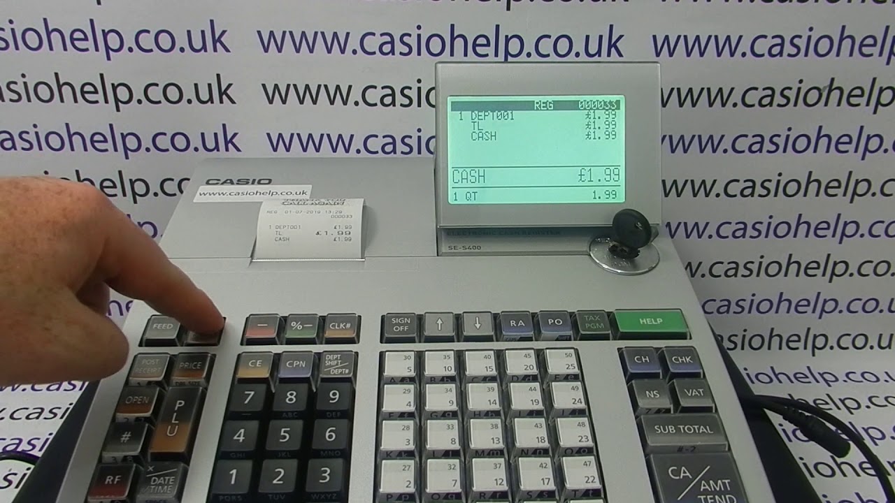 How To Turn The Till Receipt On Or Off On The Casio SES400 SES800 ...
