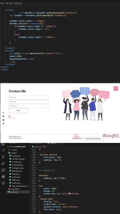 Landing page using HTML, CSS | suraj00_ vlogs #coding - YouTube