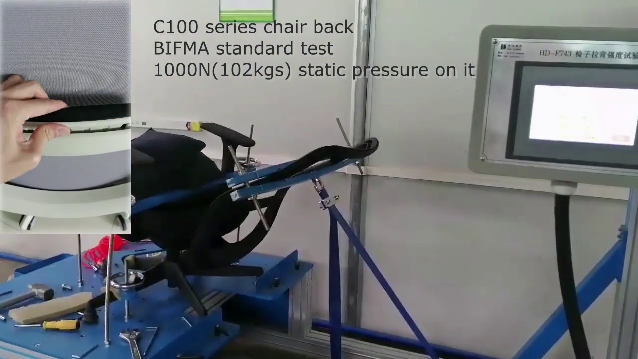 C100 BACK TEST-Office Chair backrest strength test. - YouTube