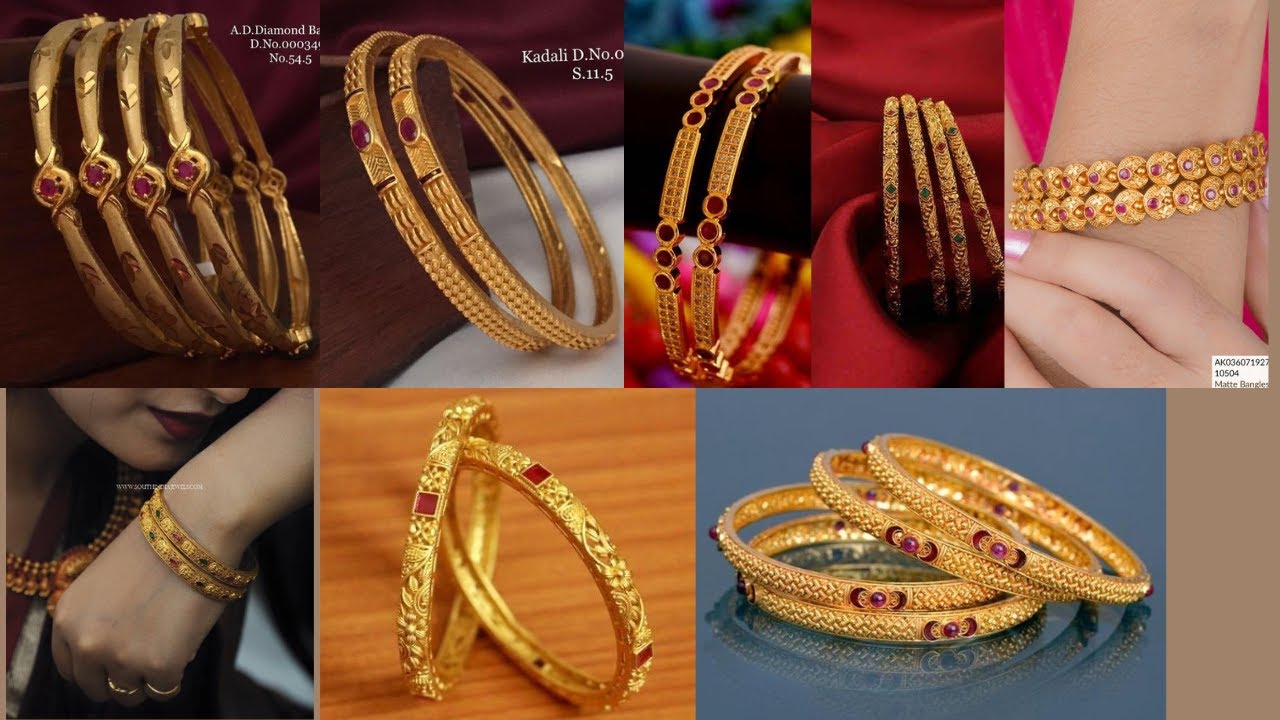 stone bangles designs| Gold bangles with stone work | latest gold ...