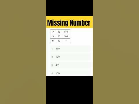 Missing Number Reasoning shorts Questions #missingnumbertricks #maths #numbersequence #puzzle ...