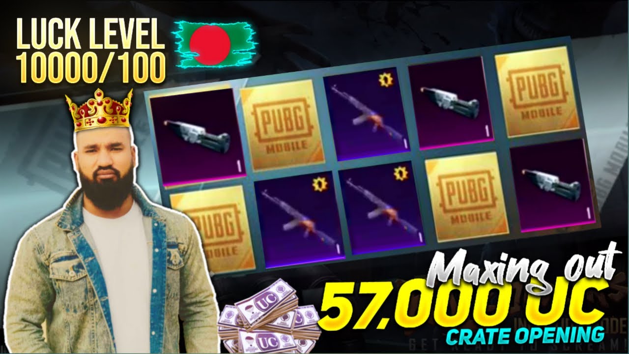 LUCK LEVEL 10000/100 PUBG Mobile | 57,000 UC New AKM Luck Spin And ...