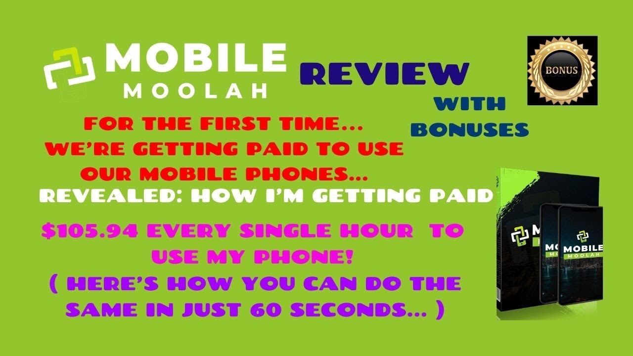Mobile Moolah Review Demo ⚠️ How to get 105.94 $ per hour using phone ...