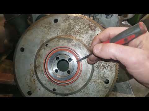 Preparing the VW flywheel and flywheel area for final flywheel ...