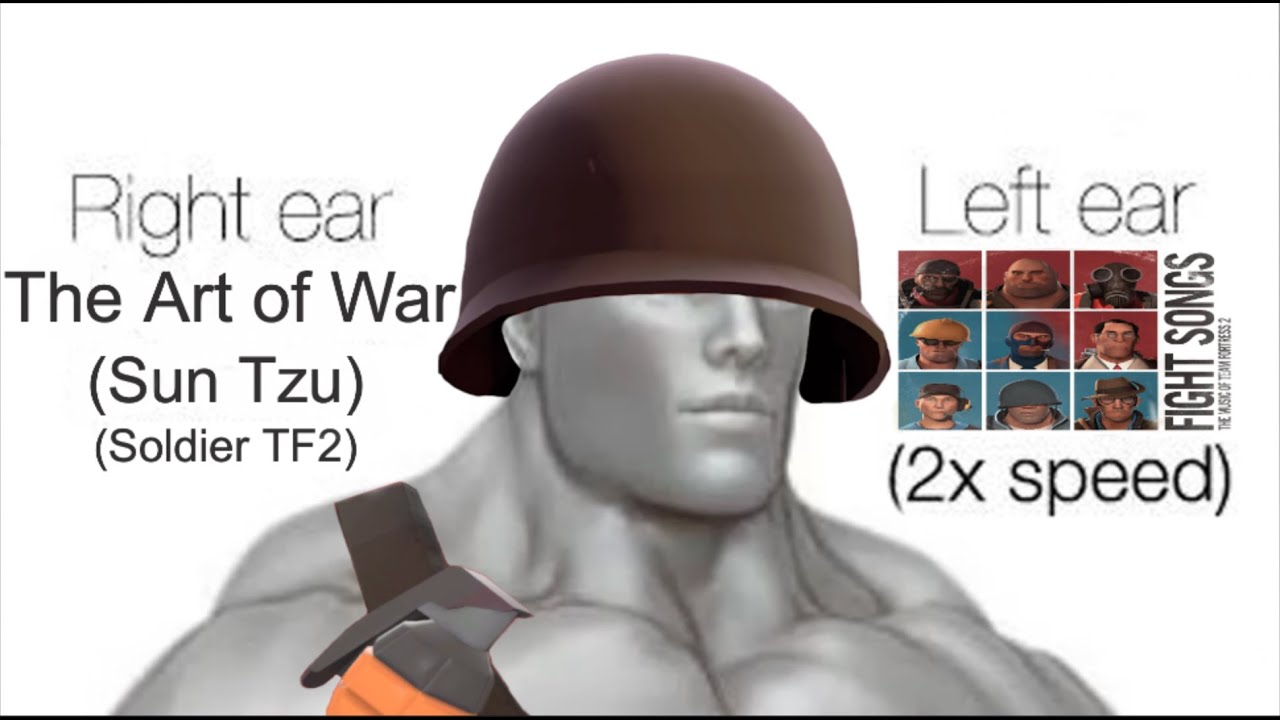 Right ear the Art of War (Sun Tzu) (Soldier TF2), Left ear TF2 OST (2x ...