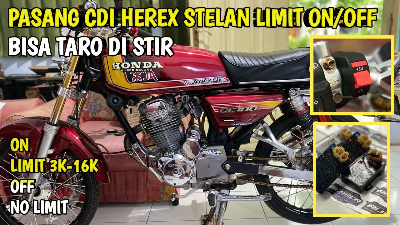 Pasang cdi herex stelan limit ada tombol on off di stir | cdi mp upgrade ada saklar on of - YouTube
