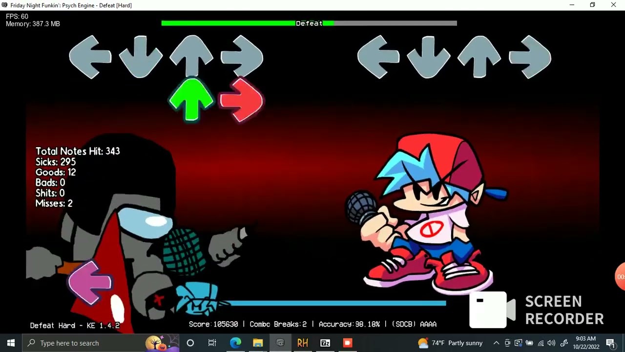 Friday Night Funkin' Dave Defeat - YouTube