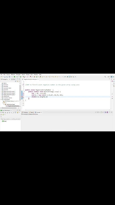 Java Program to find and count negative element from the given array - YouTube