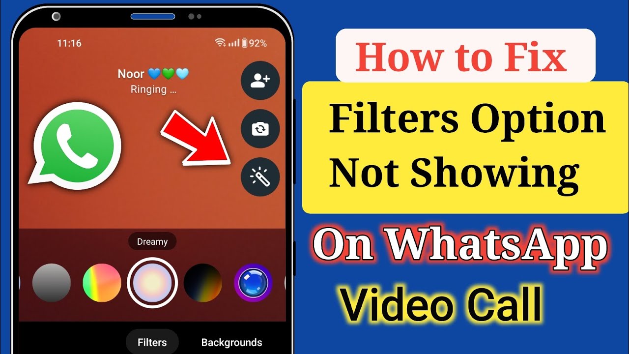 How to Fix Filters Option Not Showing On WhatsApp Video Call | WhatsApp ...