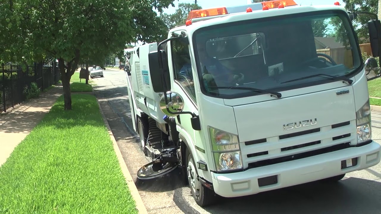 TYMCO Model 435 Mid-Sized Regenerative Air Street Sweeper - YouTube