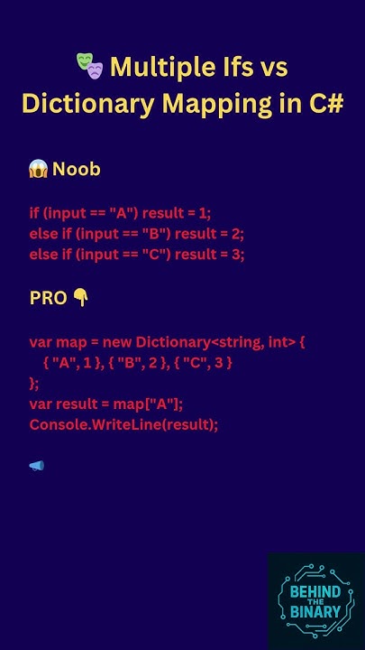 🎭🚀 Multiple Ifs vs Dictionary Mapping - YouTube