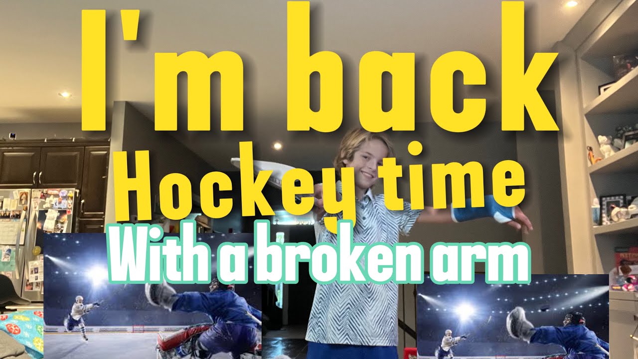 I'm back hockey time with a broken arm episode two - YouTube