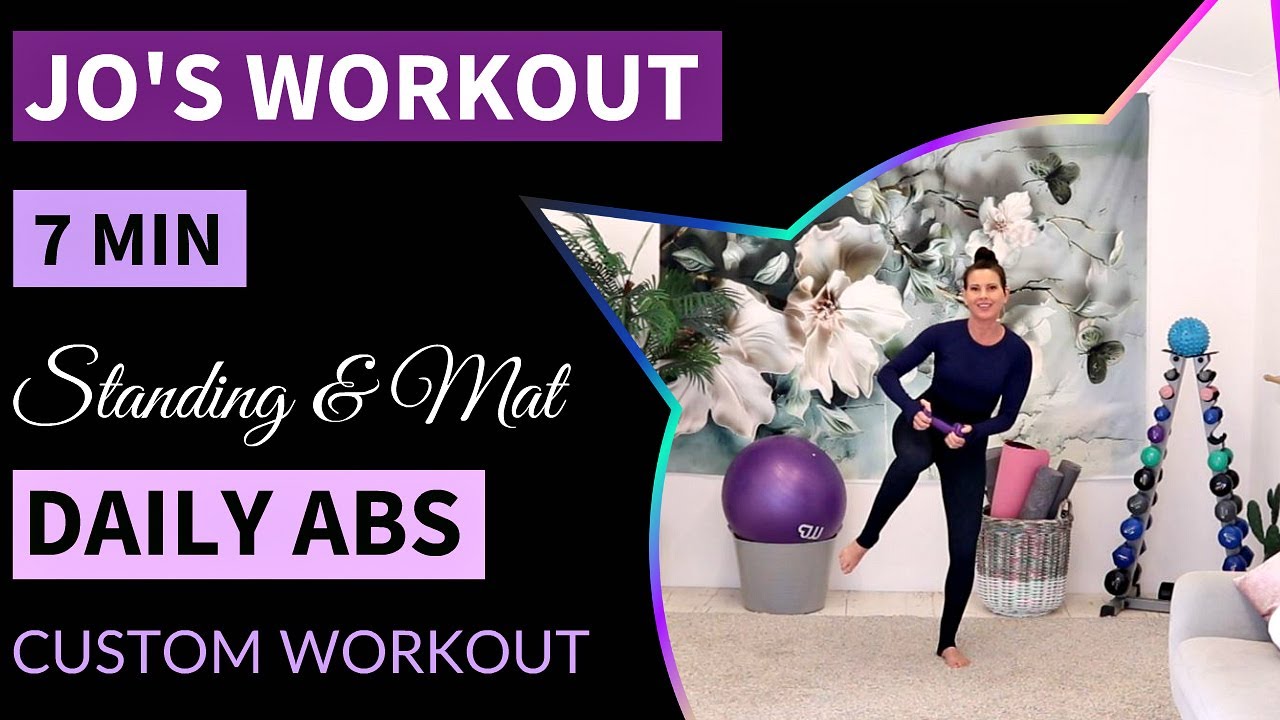 JO'S WORKOUT / 7 MIN STANDING AND MAT ABS with DUMBBELL / MEDIUM LEVEL ...