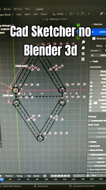 Blender 3d+ cad sketcher, projetando dentro do blender addon #blender3d ...