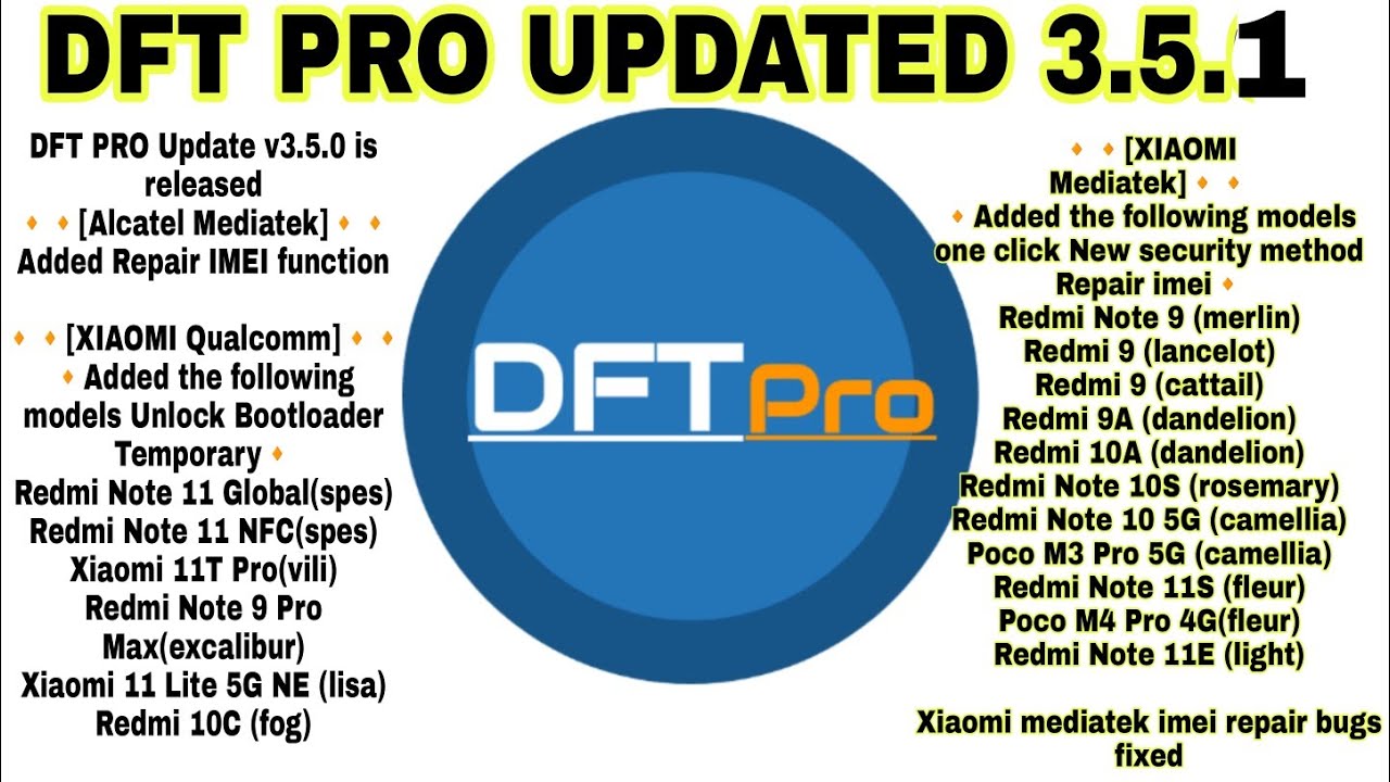 DFTPro TOOL Latest Update 3.5.1 Alcatel imei repair added - YouTube