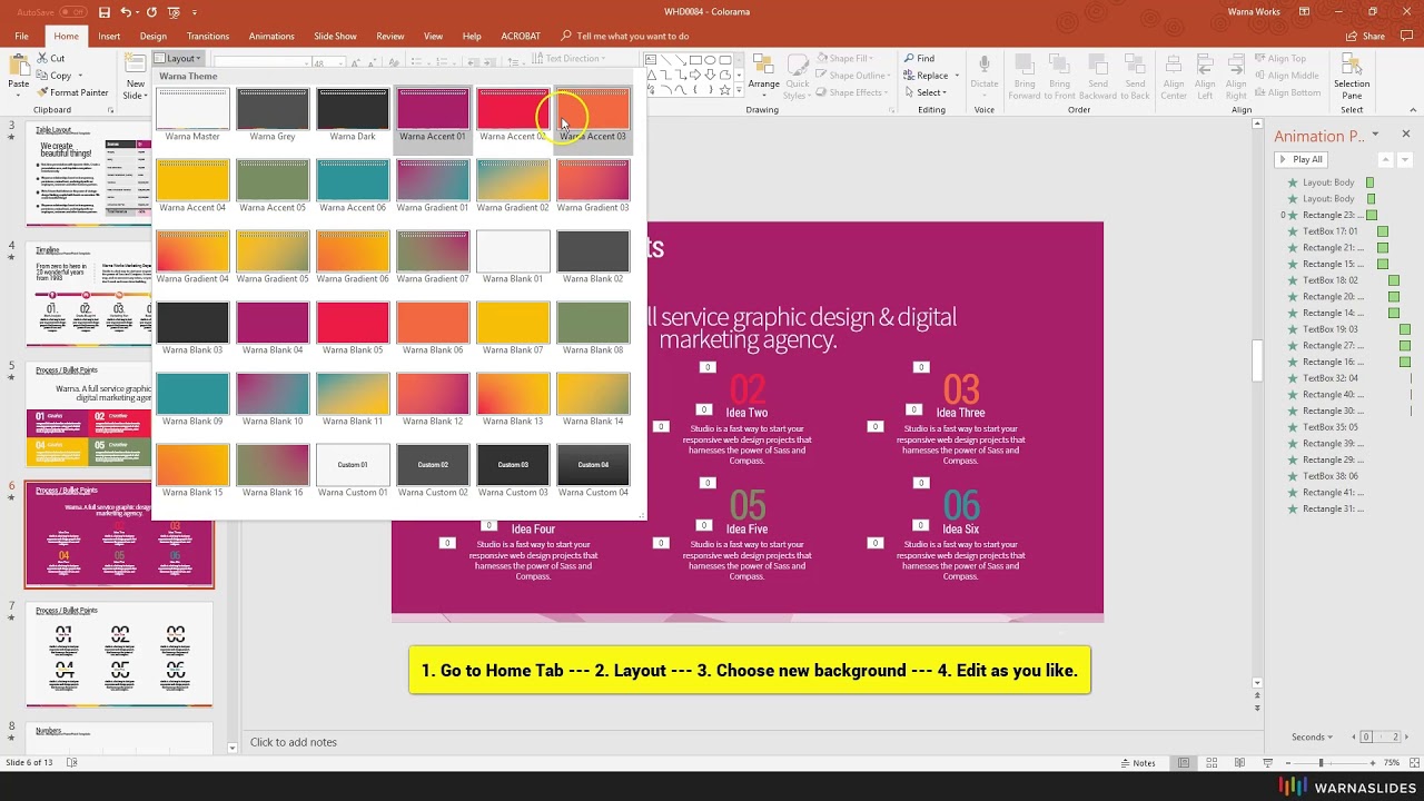 Change PowerPoint to Custom/Dark Background with Warna Slides (1/2 ...