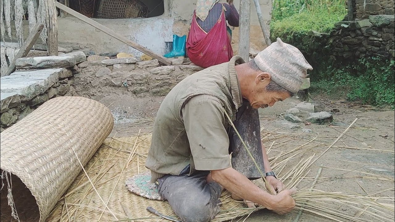 Knowledge of making mandro/Mat in traditional skills || Rural lifestyle ...