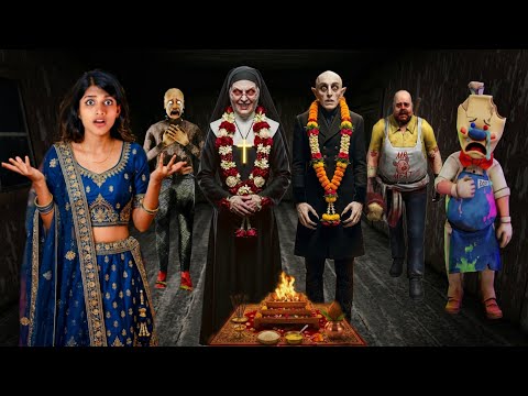 EVIL NUN & NOSFERATU KI SHAADI | GRANDPA, MR MEAT & ICE SCREAM MAN SAD