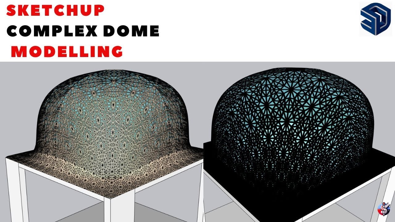 sketchup tutorial / create complex dome in sketchup - YouTube