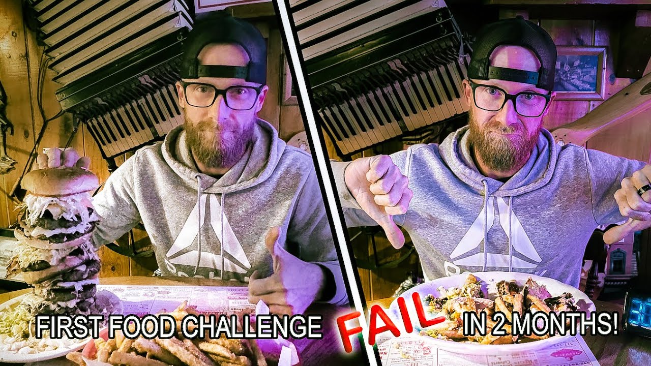 FIRST FOOD CHALLENGE FAIL IN 2 MONTHS! | MASSIVE BURGER CHALLENGE ...