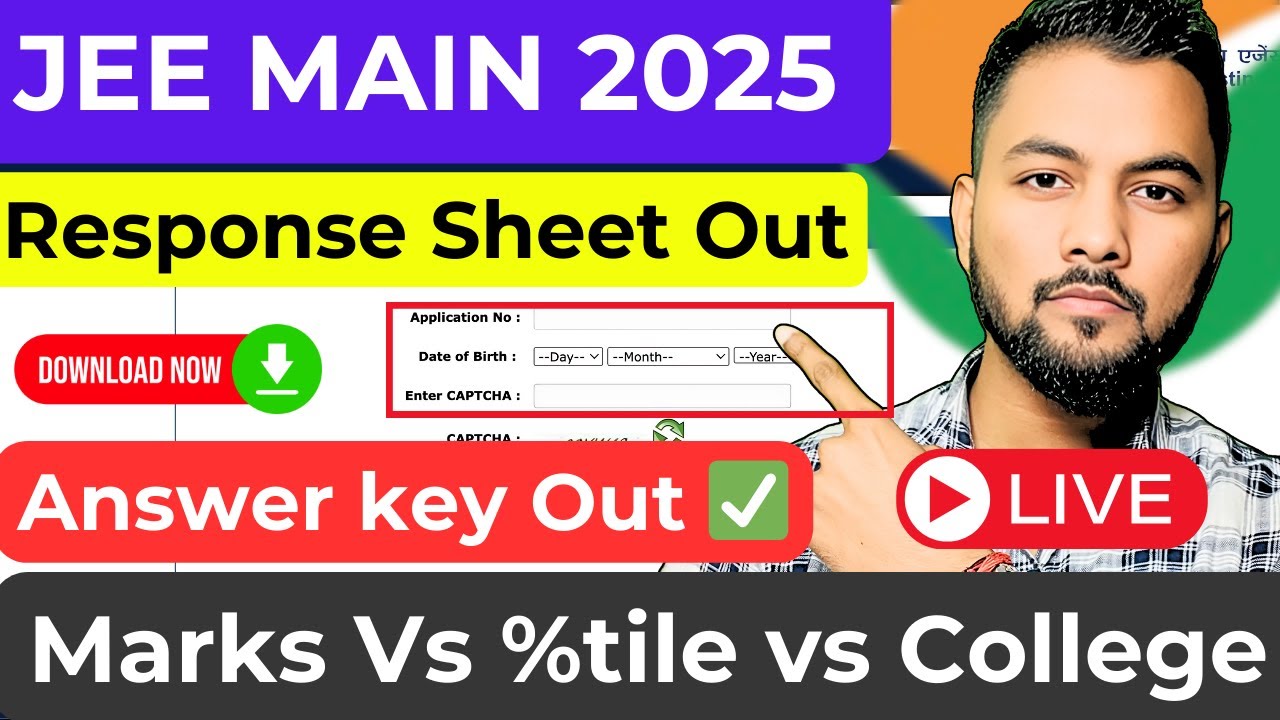 Live Update |JEE Main 2025 Answer Key Out|JEE Main 2025 Response Sheet ...