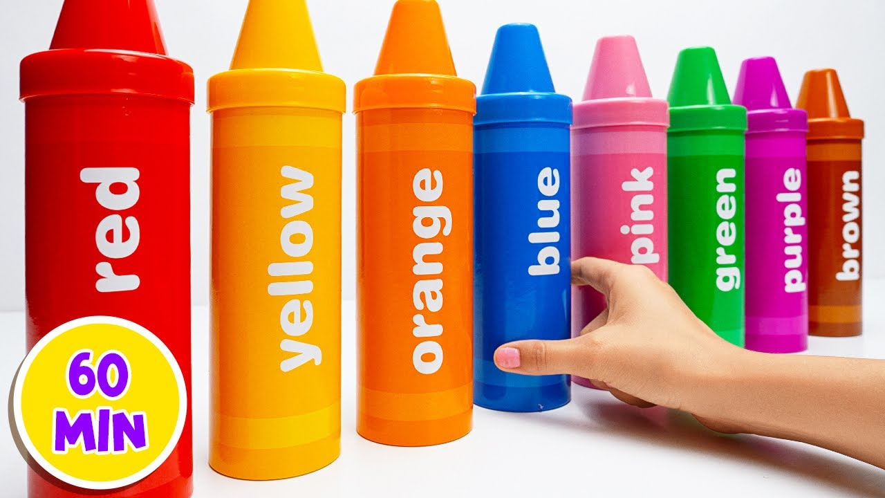 EASY! Best Learning Colors for Kids with Toys and Giant Crayon Surprise ...
