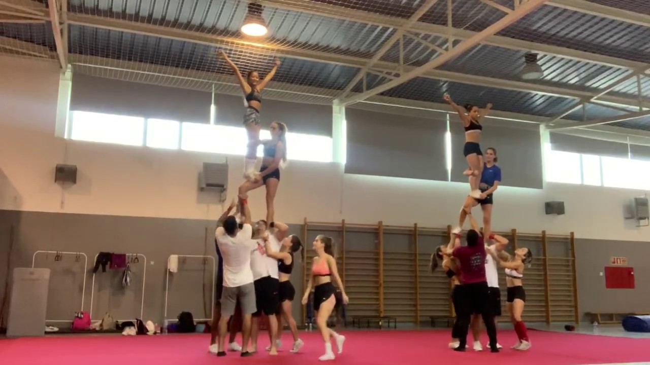Basic pyramid level 7 BARCELONA BEARS CHEER - YouTube