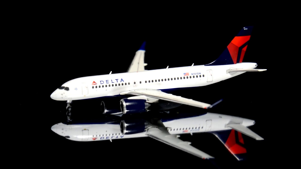 Delta Bombardier CS100 N101DN GeminiJets GJDAL1701 Scale 1:400 - YouTube