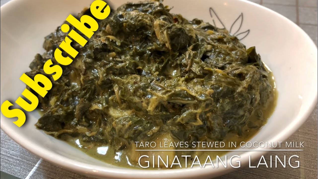 Filipino Recipe - Ginataang Laing (Dried Taro Leaves Stewed in Coconut ...
