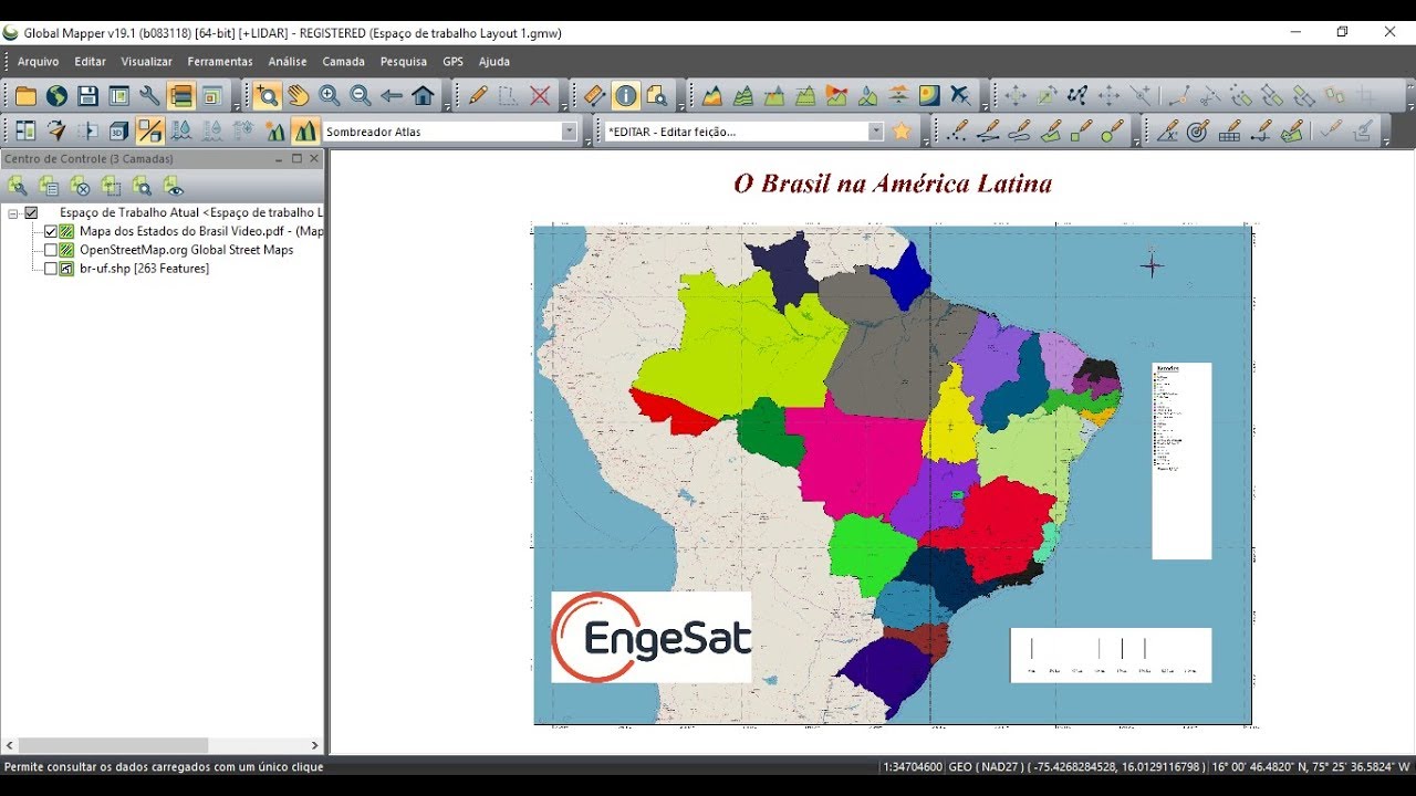 Fazendo o layout personalizado de um Mapa no Global Mapper - YouTube