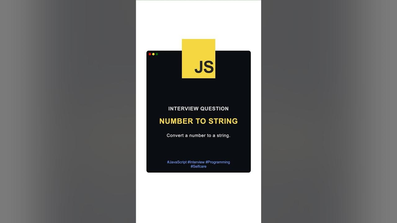 Convert Numbers to Strings | Javascript Master #coding #javascript - YouTube