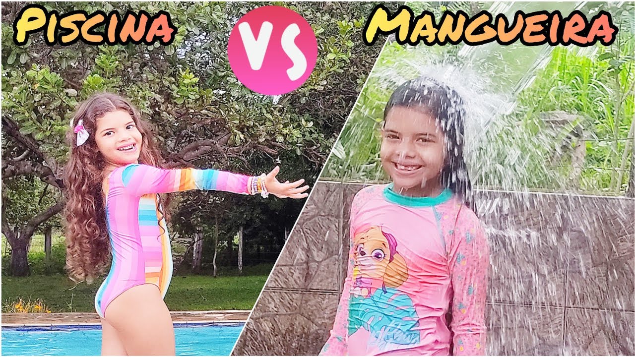 Isa faz o desafio de brincadeiras na piscina.Pool challenge. - YouTube