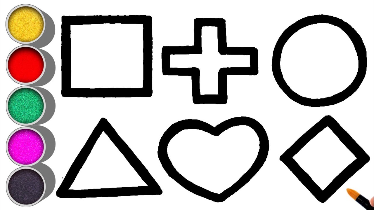 Learn Shapes Drawing and Coloring for Kids Toddlers - How to Draw Easy ...