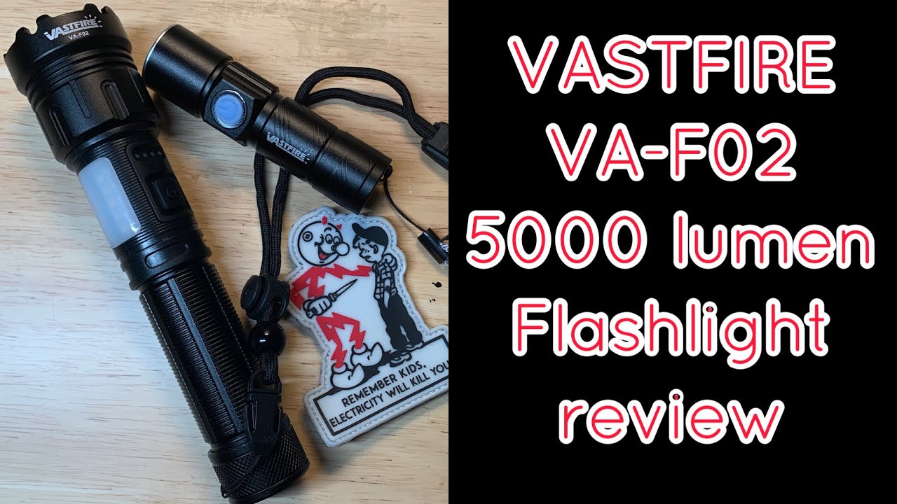 VASTFIRE VA-F02 5000 lumen Rechargeable flashlight review - YouTube