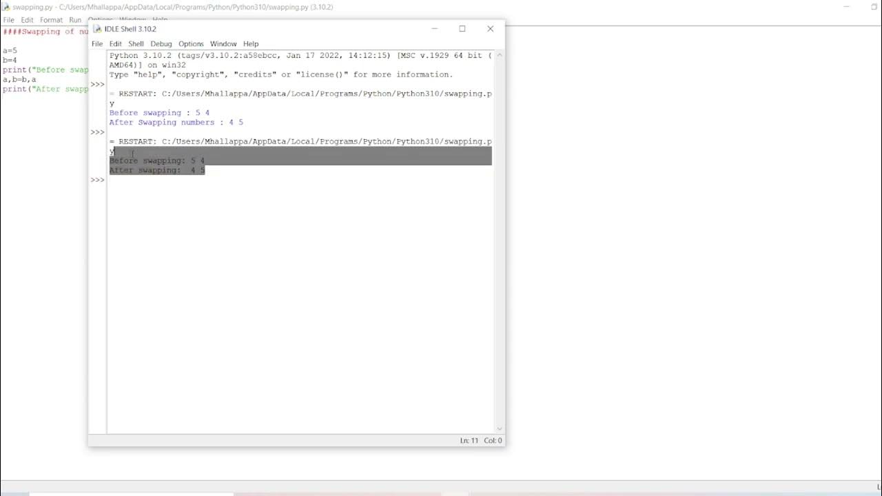 Swapping Of Two numbers using the all methods... - YouTube