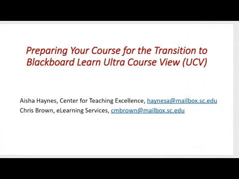 Preparing Your Course for the Transition to Ultra Course View - YouTube