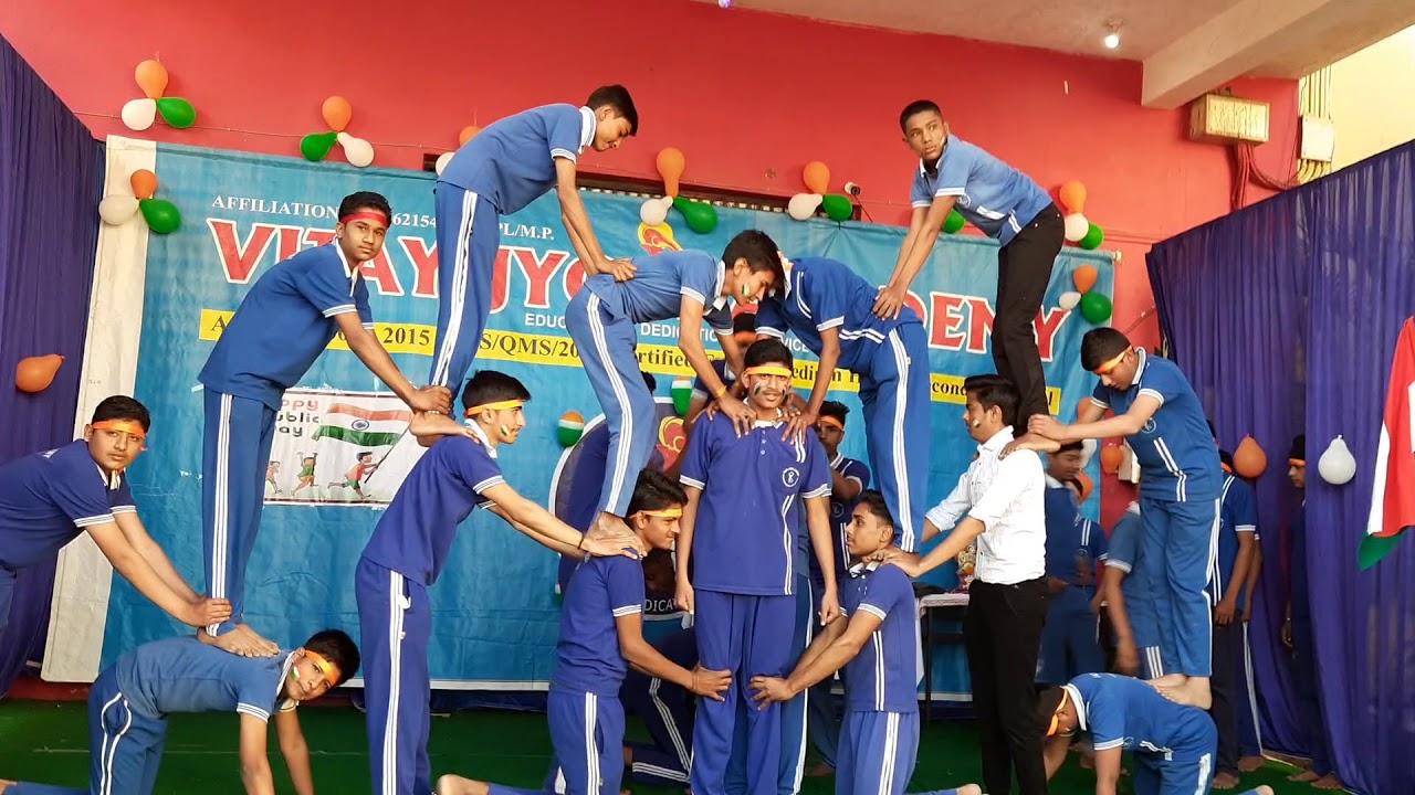 Human Pyramid Stunt ( Vijay Jyoti Academy) #studentsstunt #republicday ...